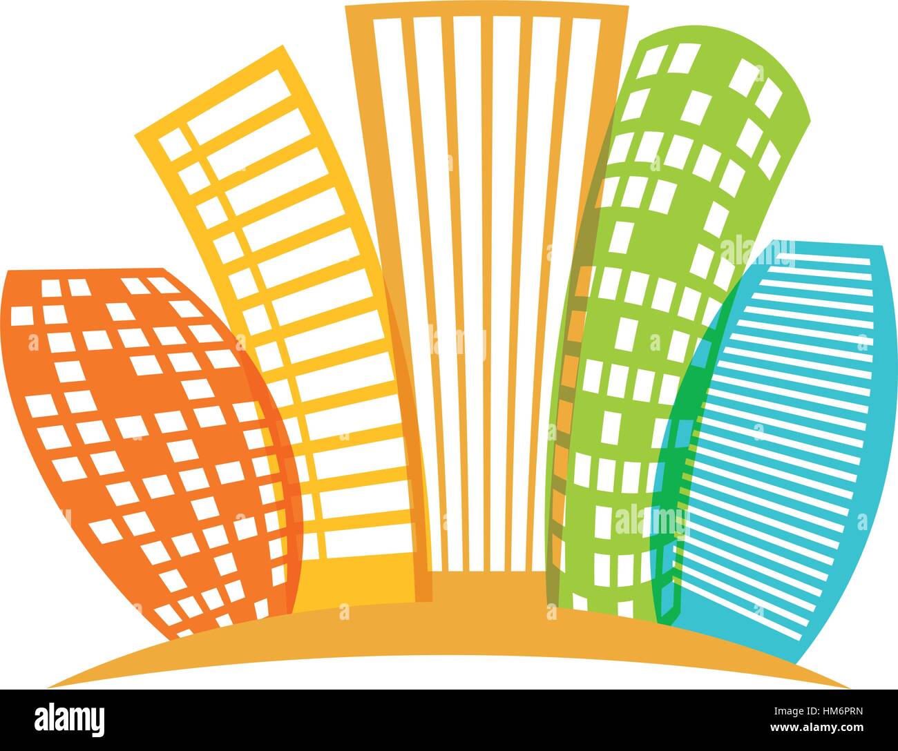 color buildings line sticker design icon, vector illustration Stock ...