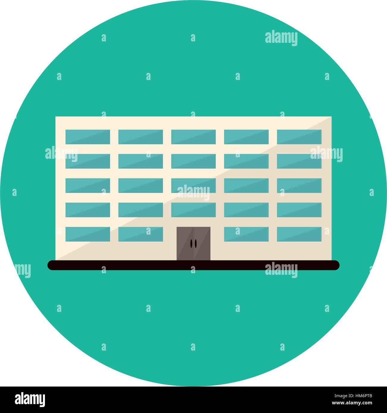 symbol city office building line sticker, vector illustration image ...