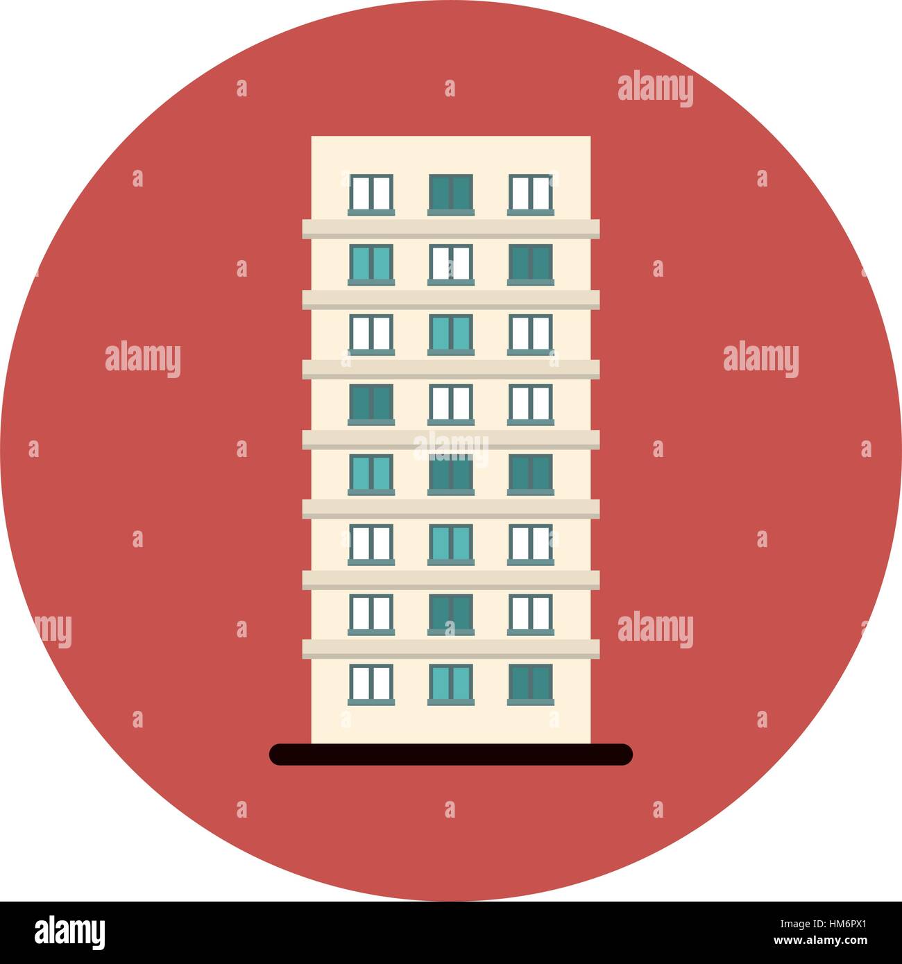 symbol apartment building line sticker, vector illustration icon Stock ...