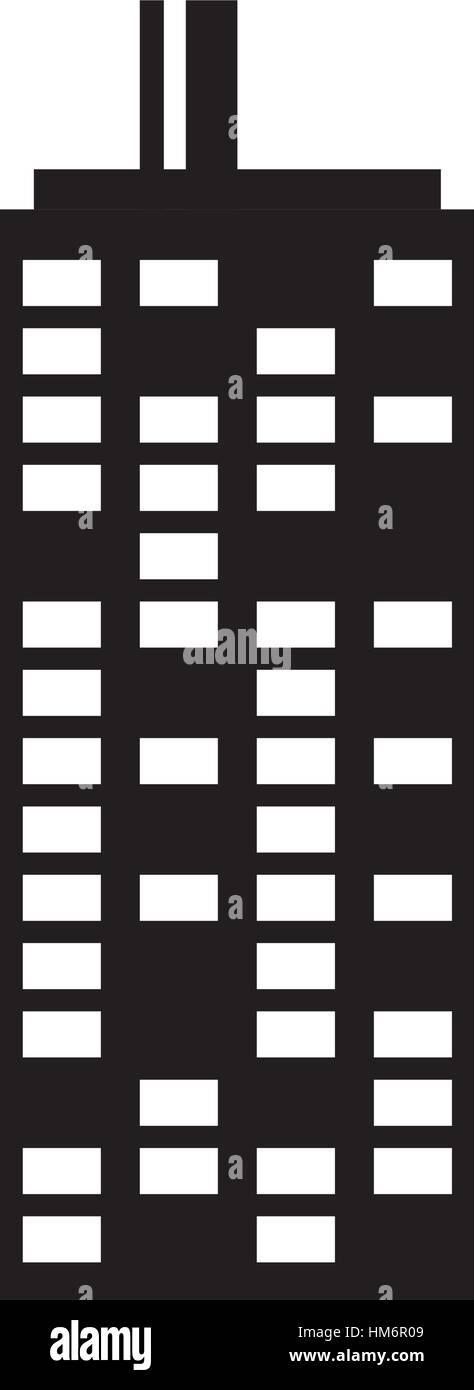 silhouette building line sticker image icon, vector illustration Stock ...