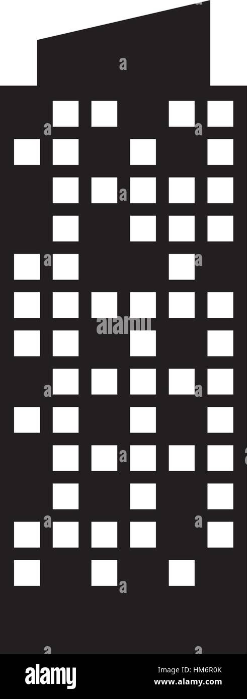 silhouette building line sticker image icon, vector illustration Stock ...