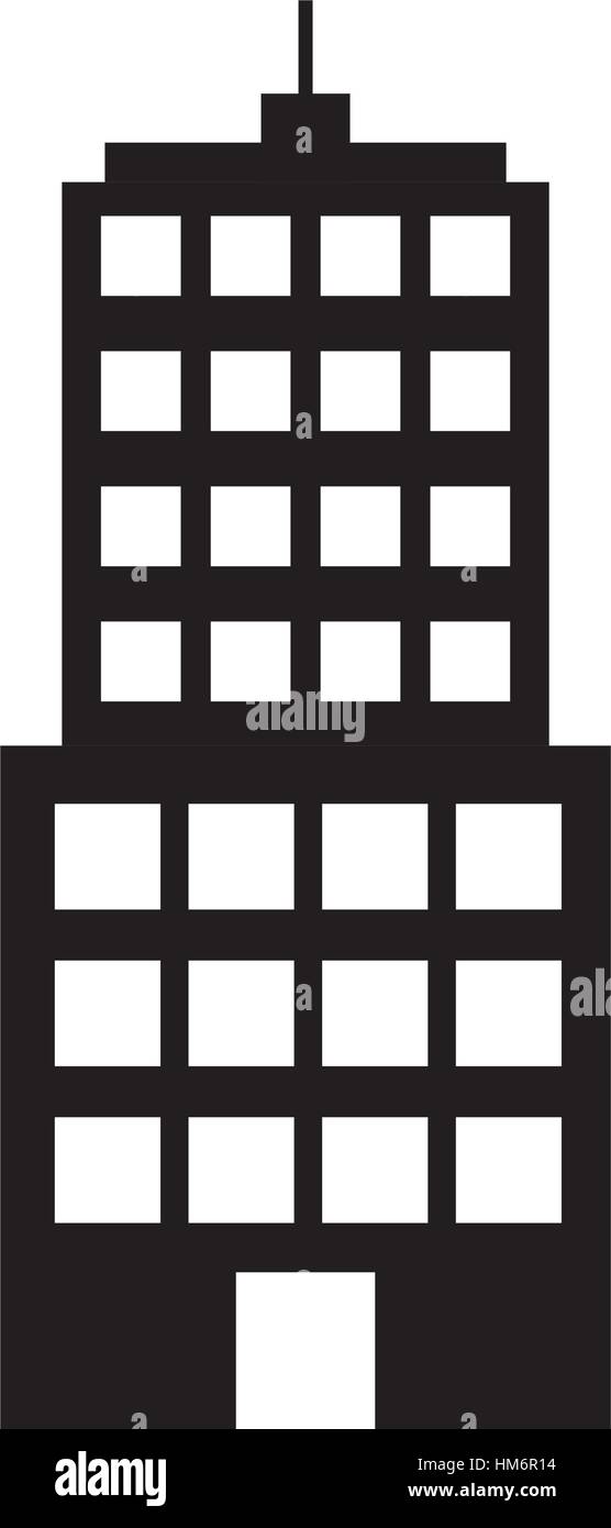 silhouette building line sticker image icon, vector illustration Stock ...