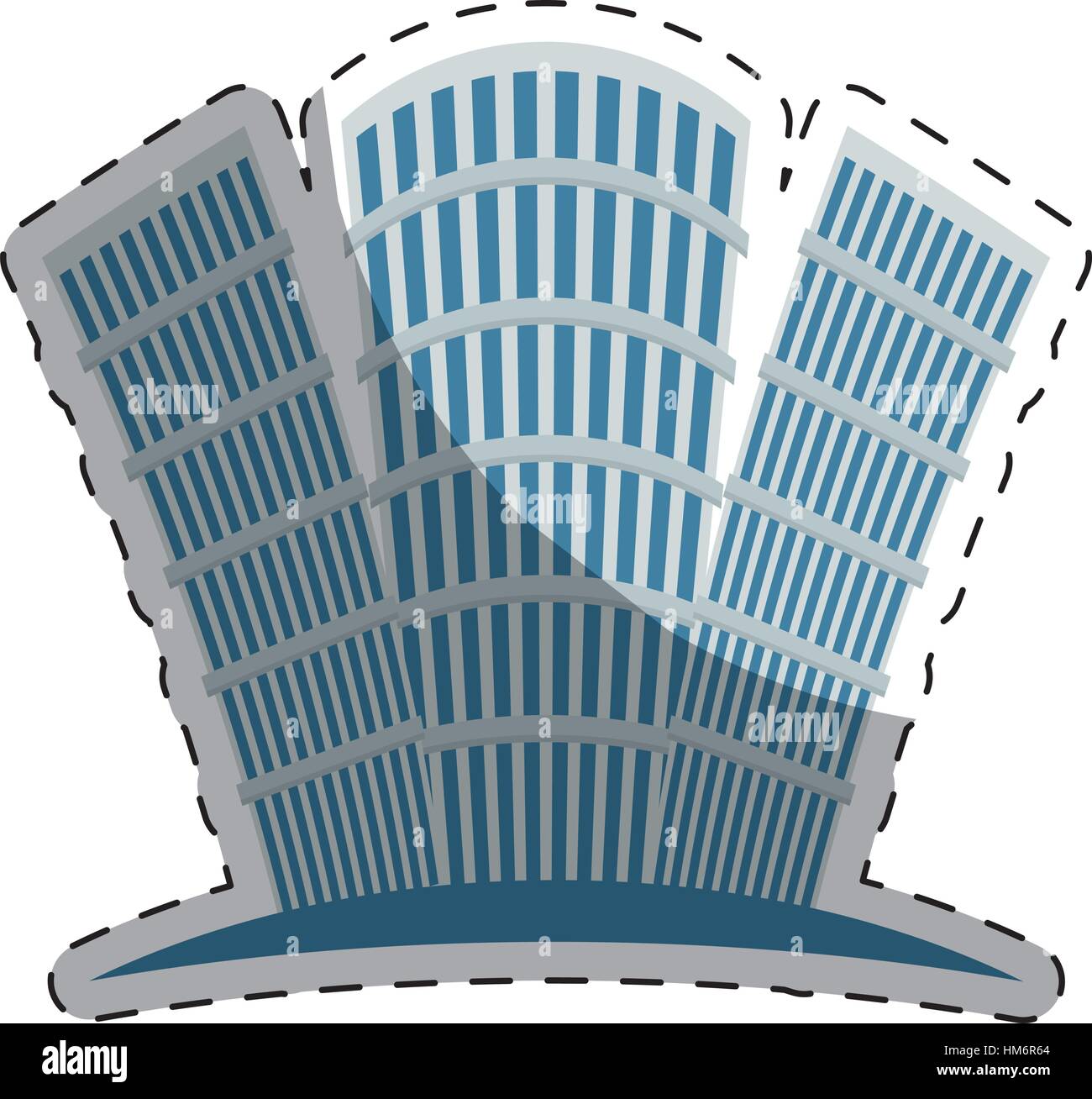 colorful buildings line sticker design icon, vector illustration Stock ...