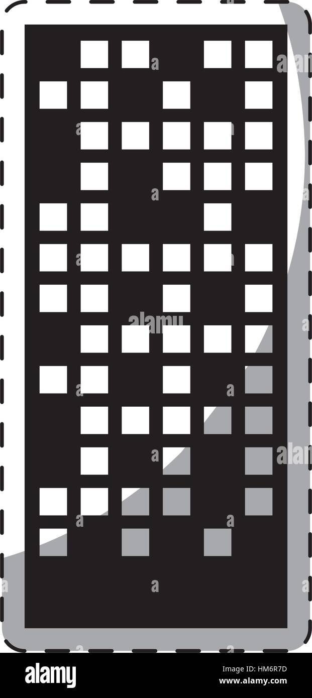 black building line sticker image icon, vector illustration Stock ...