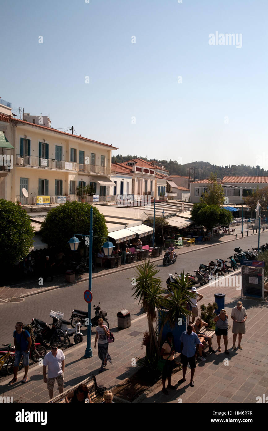 harbour poros town sferia poros greece Stock Photo - Alamy