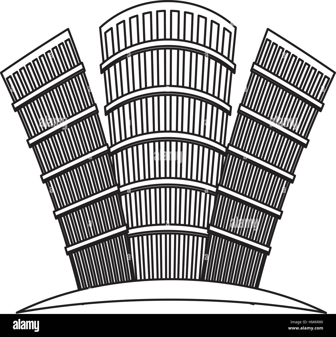 figure buildings line sticker design icon, vector illustration Stock ...