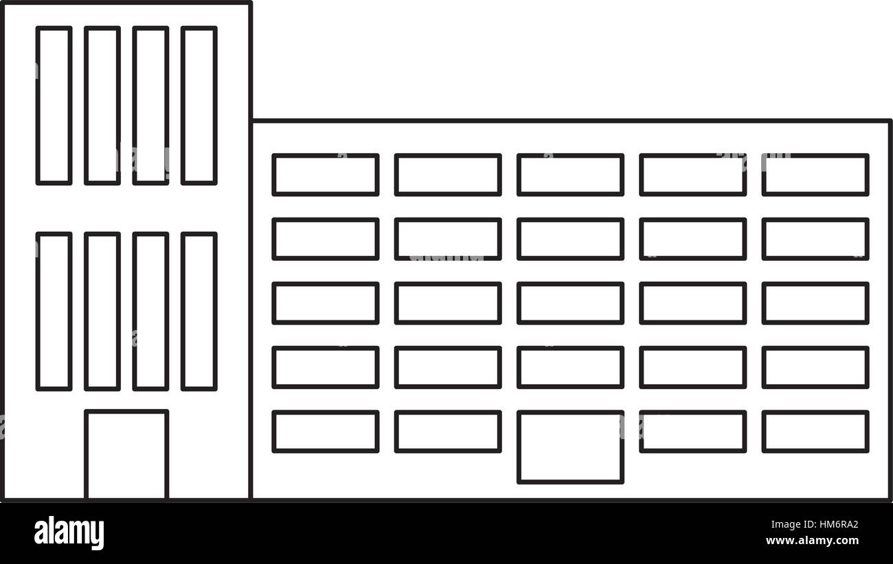 figure city school building line sticker, vector illustration image ...