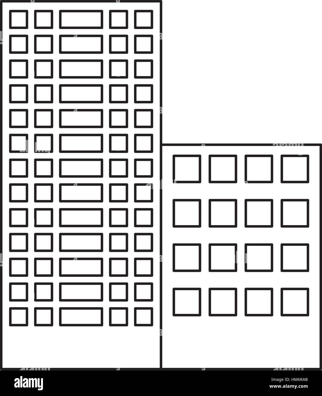 figure buildings and city scene line sticker, vector illustration Stock ...