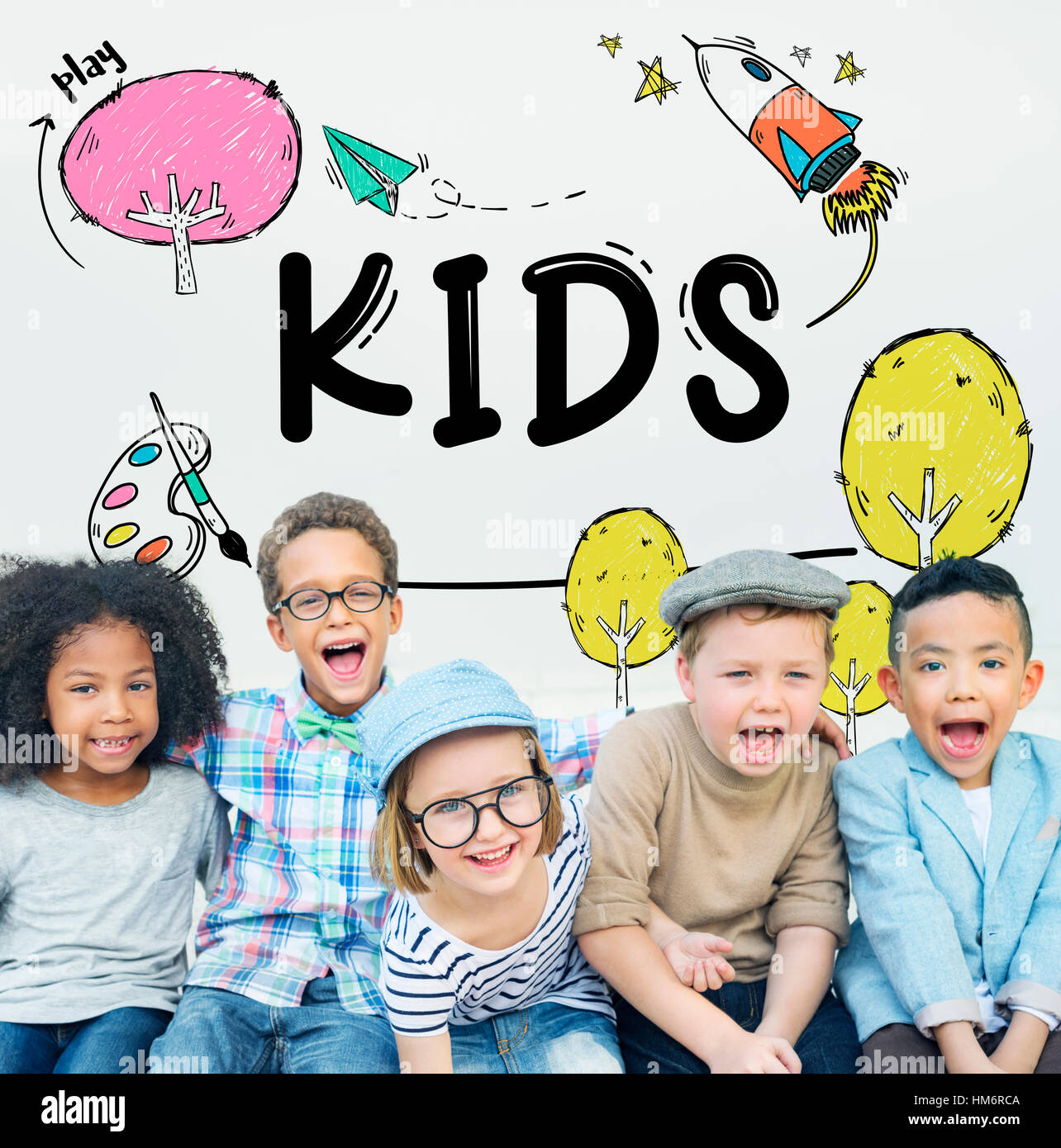 Kids Children Childhood Imagination Concept Stock Photo - Alamy