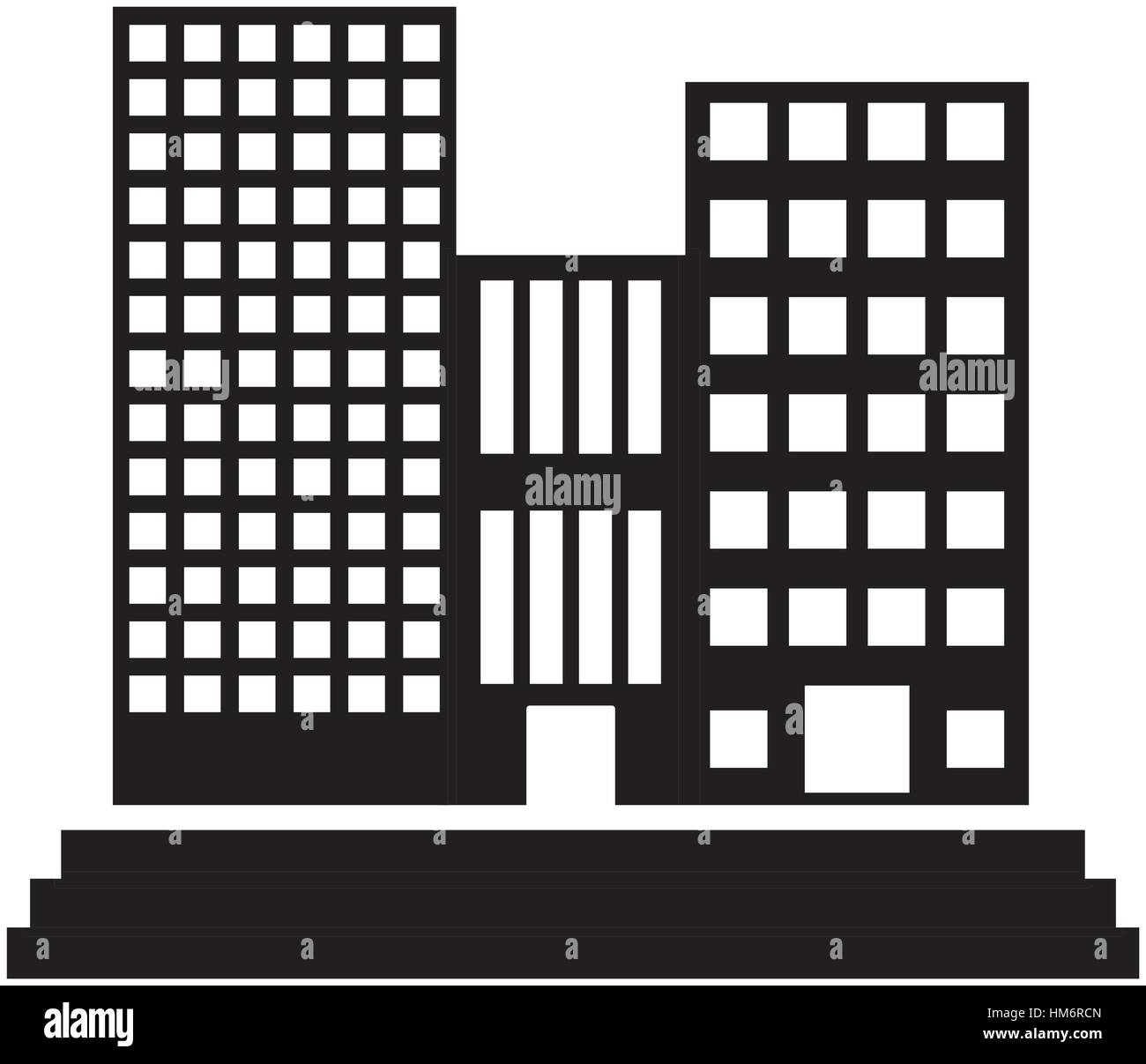 contour buildings and city scene line sticker, vector illustration ...