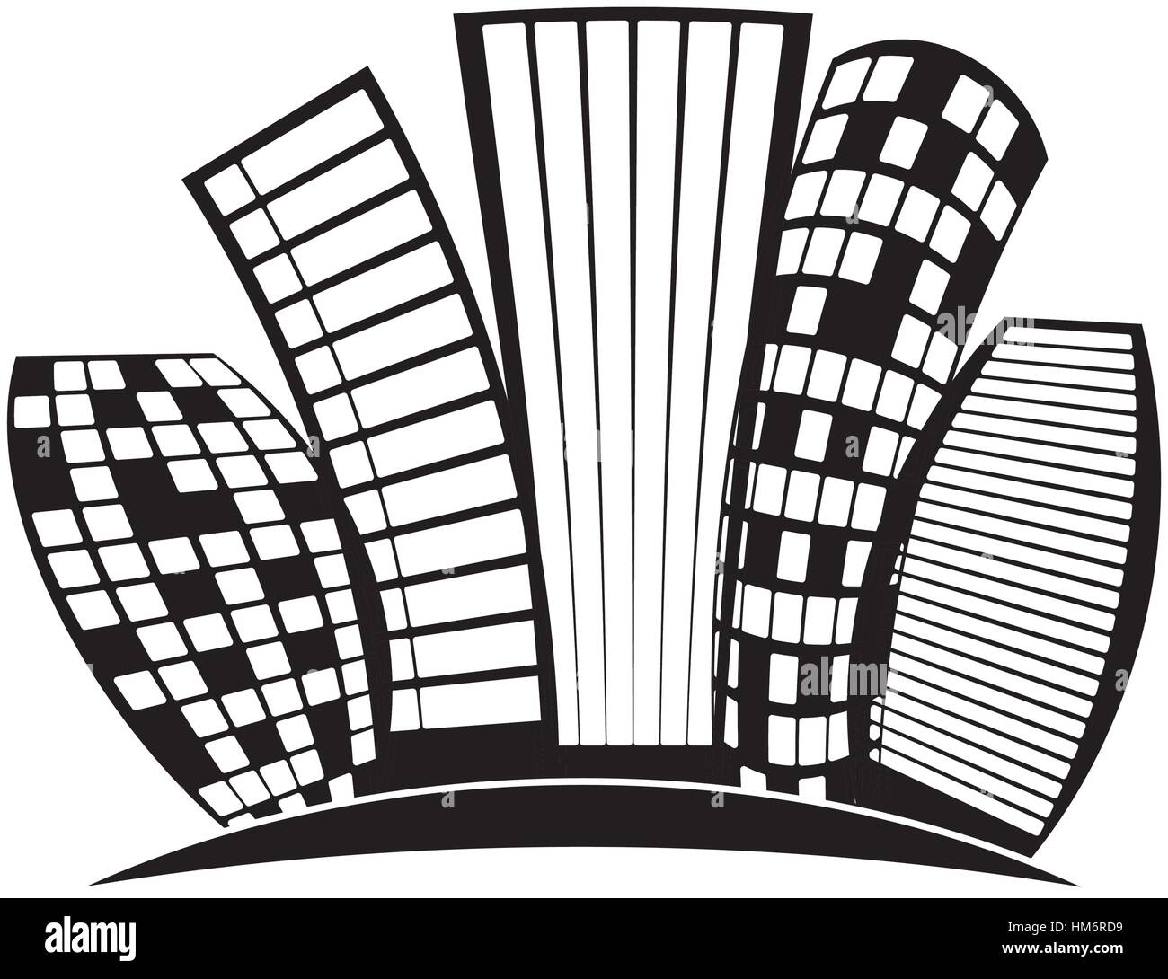 contour buildings line sticker design icon, vector illustration Stock ...