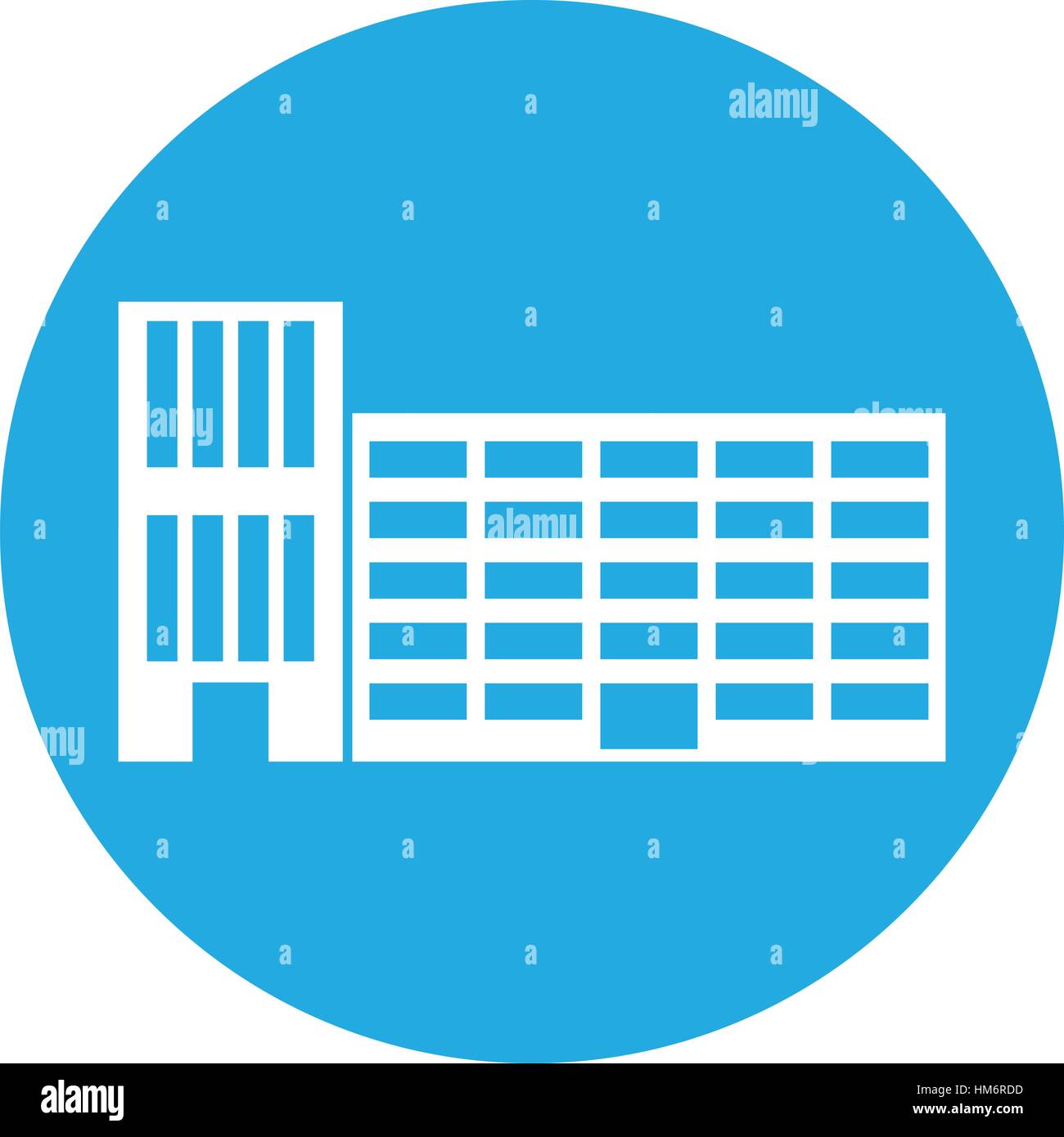emblem city school building line sticker, vector illustration image ...