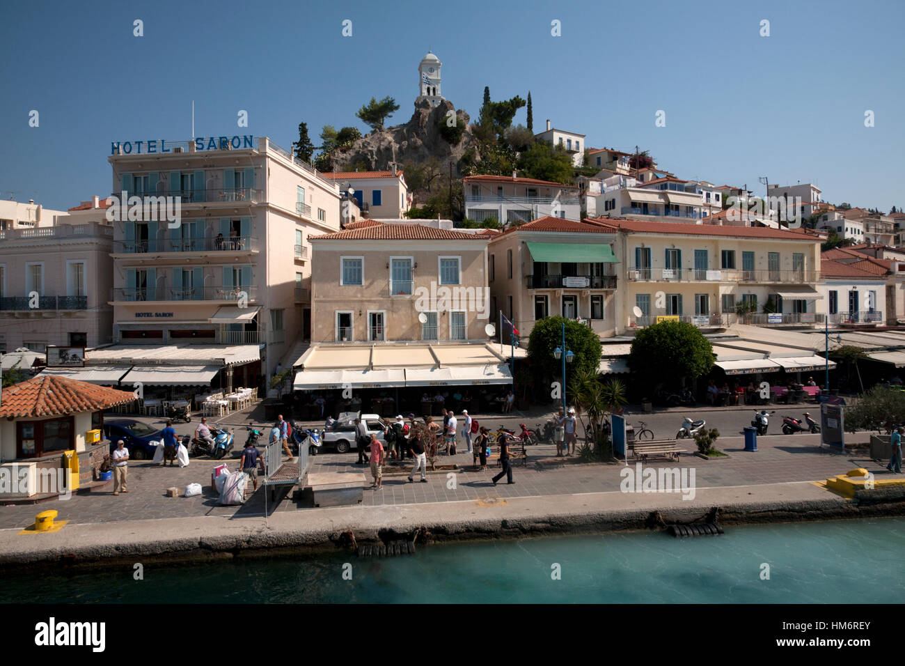 harbour poros town sferia poros greece Stock Photo - Alamy