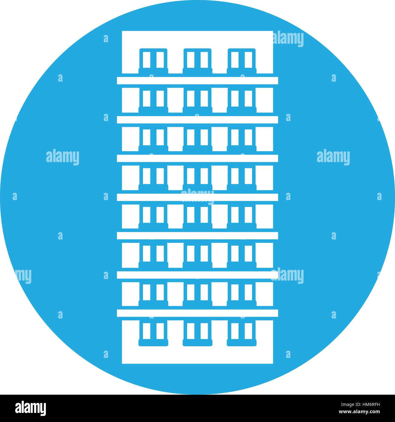 emblem apartment building line sticker, vector illustration icon Stock ...