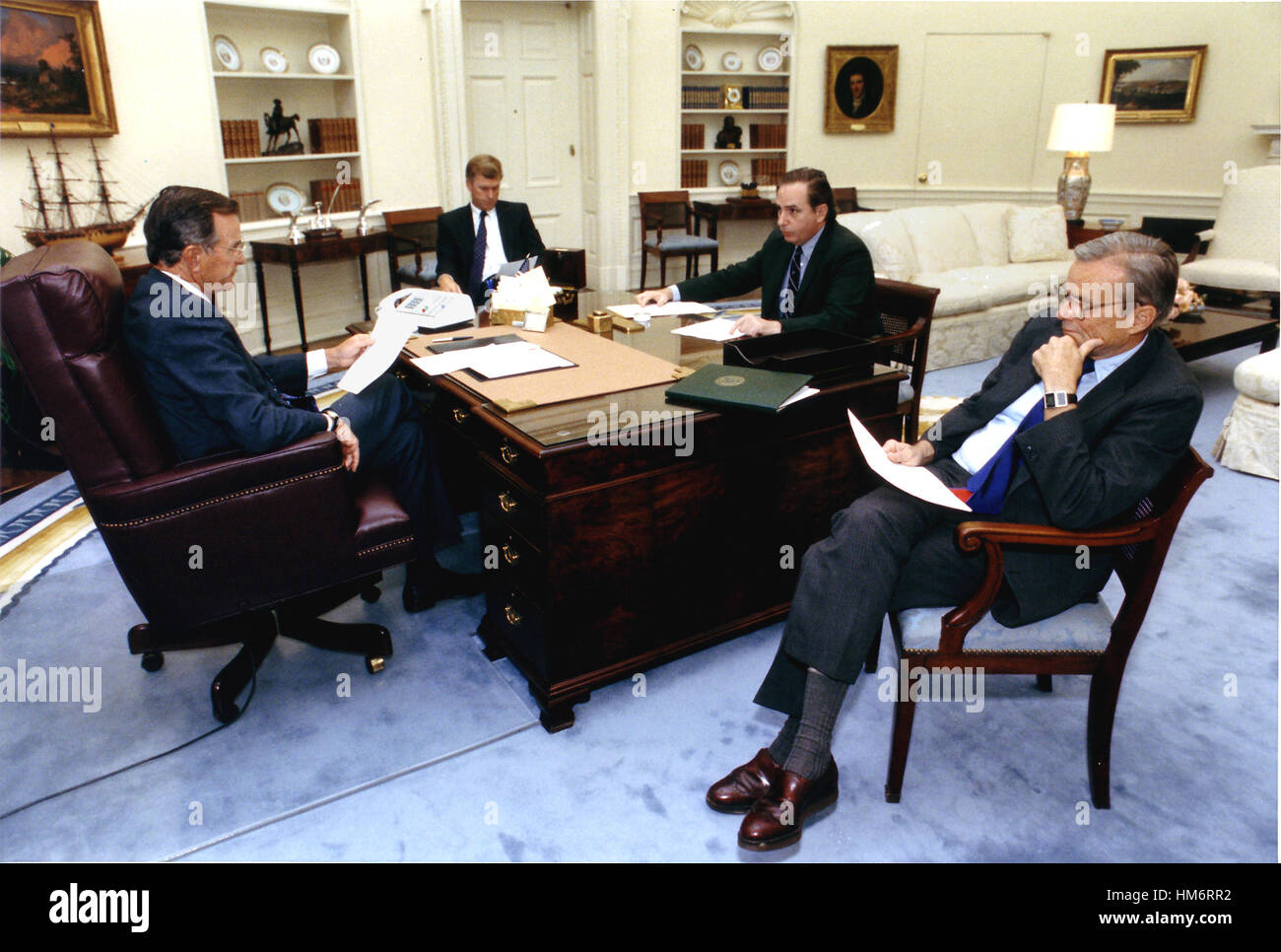 Washington, D.C. - August 29, 1990 -- United States President George H ...