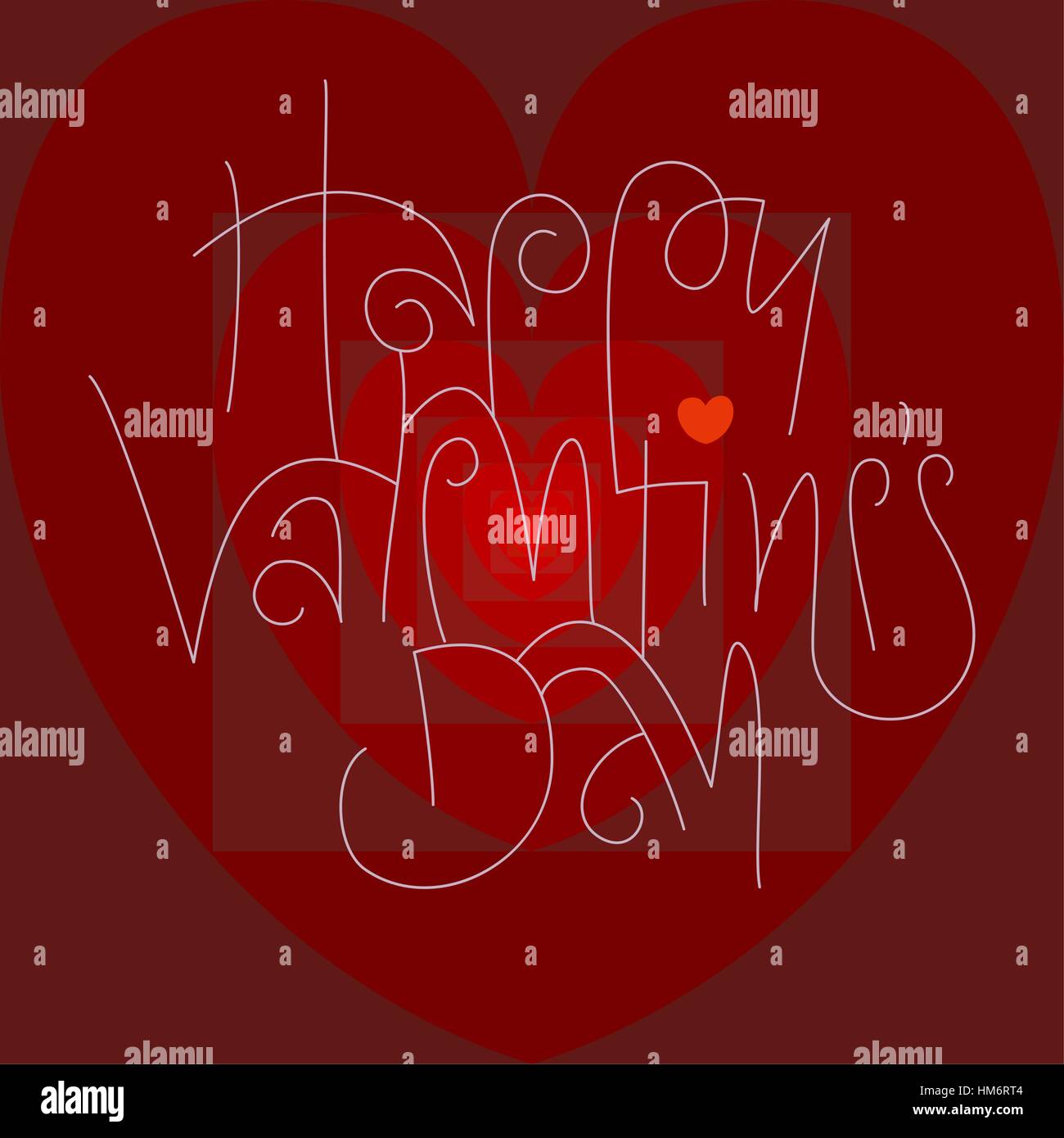 Hearts inside hearts, vector composition with "Happy Valentine's Day ...