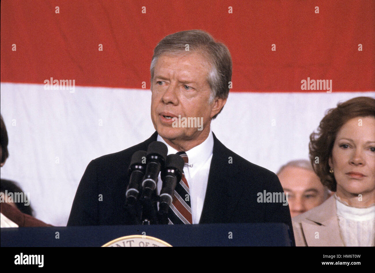 United States President Jimmy Carter makes remarks conceding the ...