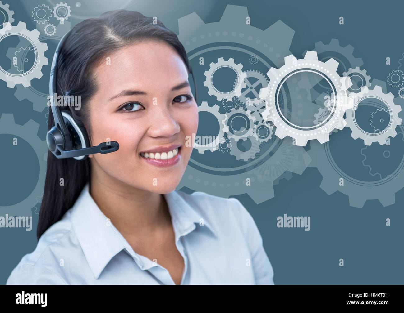 Portrait of customer service executive Stock Photo - Alamy