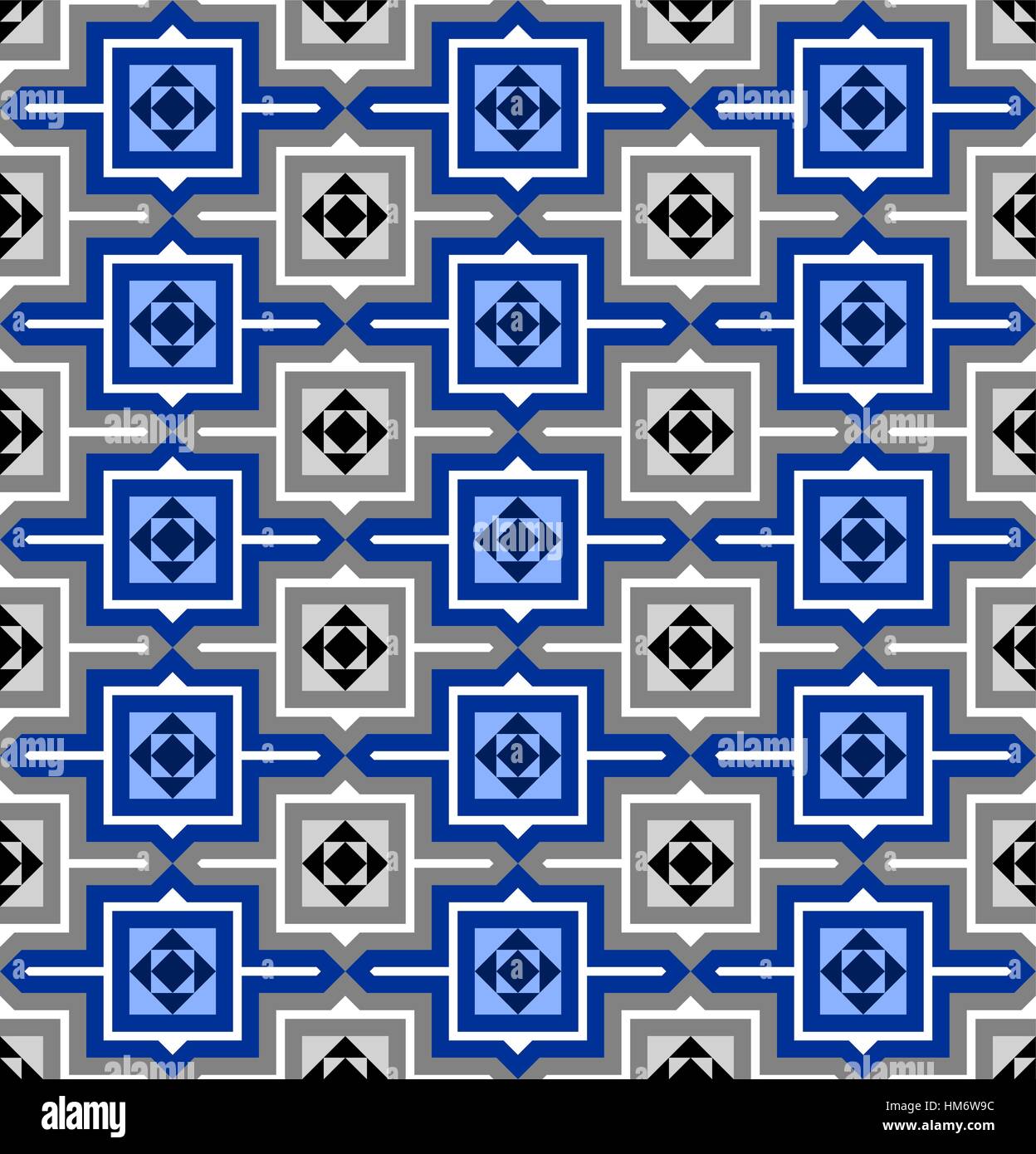 Traditional square matrix pattern - seamless editable repeating vector ...