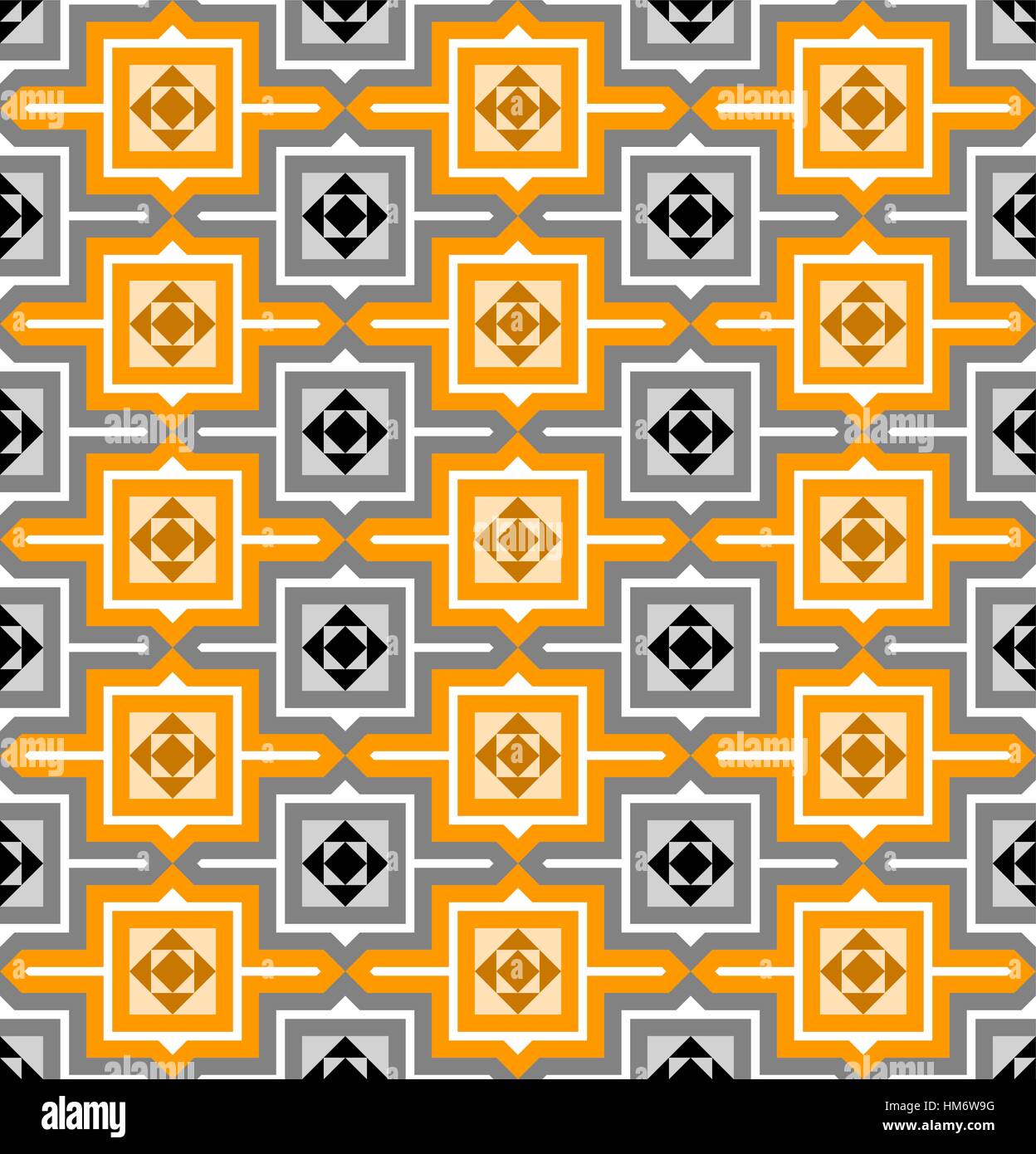 Traditional square matrix pattern - seamless editable repeating vector ...