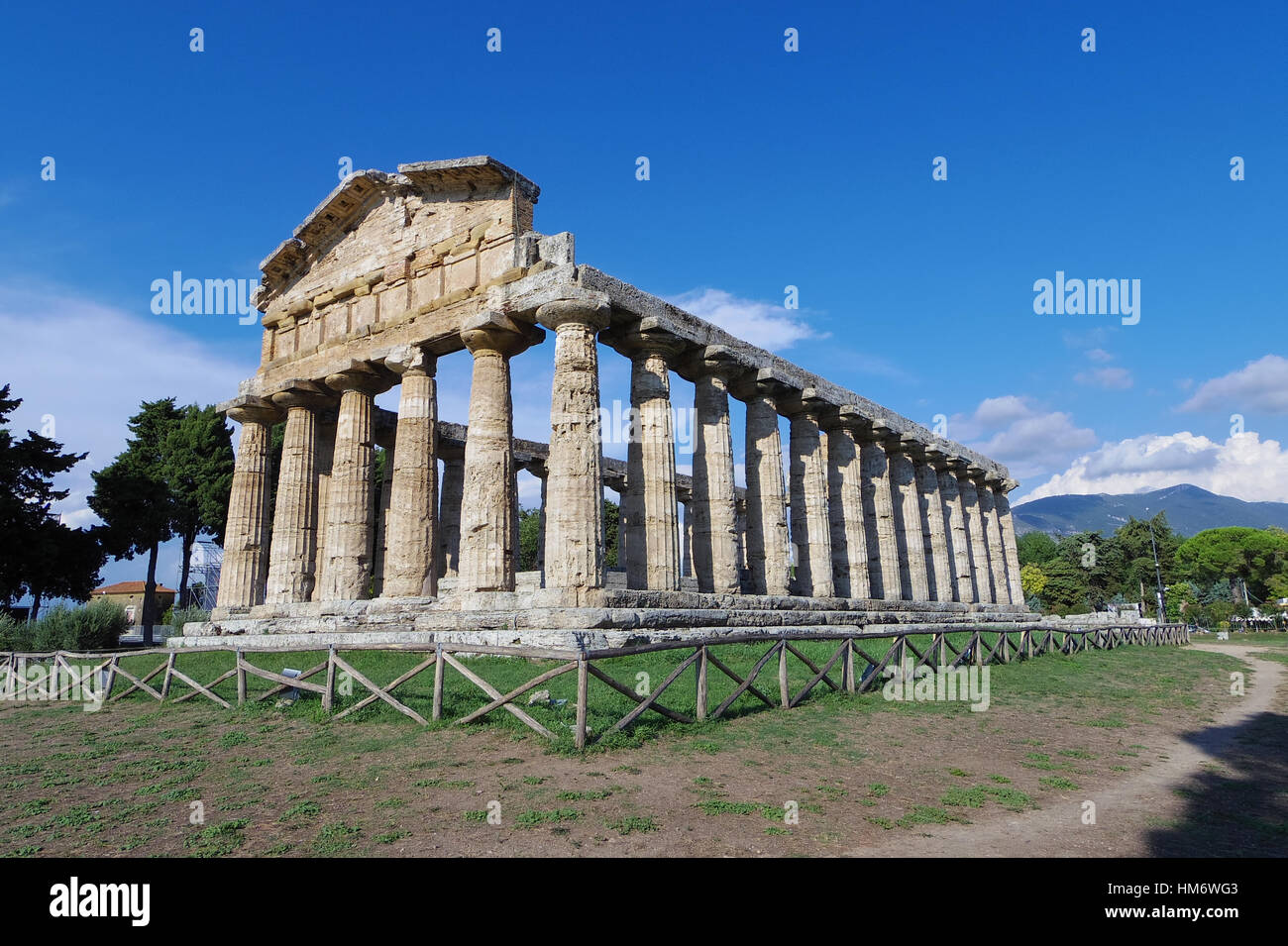 PAESTUM,IT - CIRCA AUGUST, 2015 - Ancient greek temple in Paestum ...