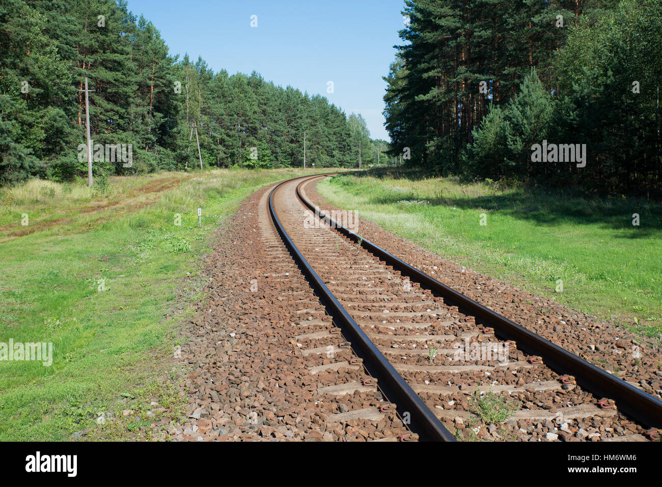 Railway among the wood at Panerai Memorial, Lithuania Stock Photo - Alamy