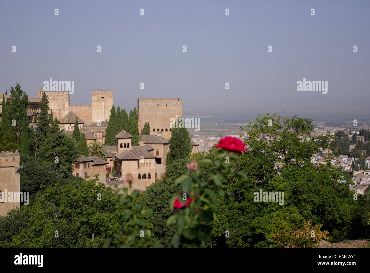 GRANADA,ES - CIRCA AUGUST, 2008 - The andalusian gardens of Alhambra ...