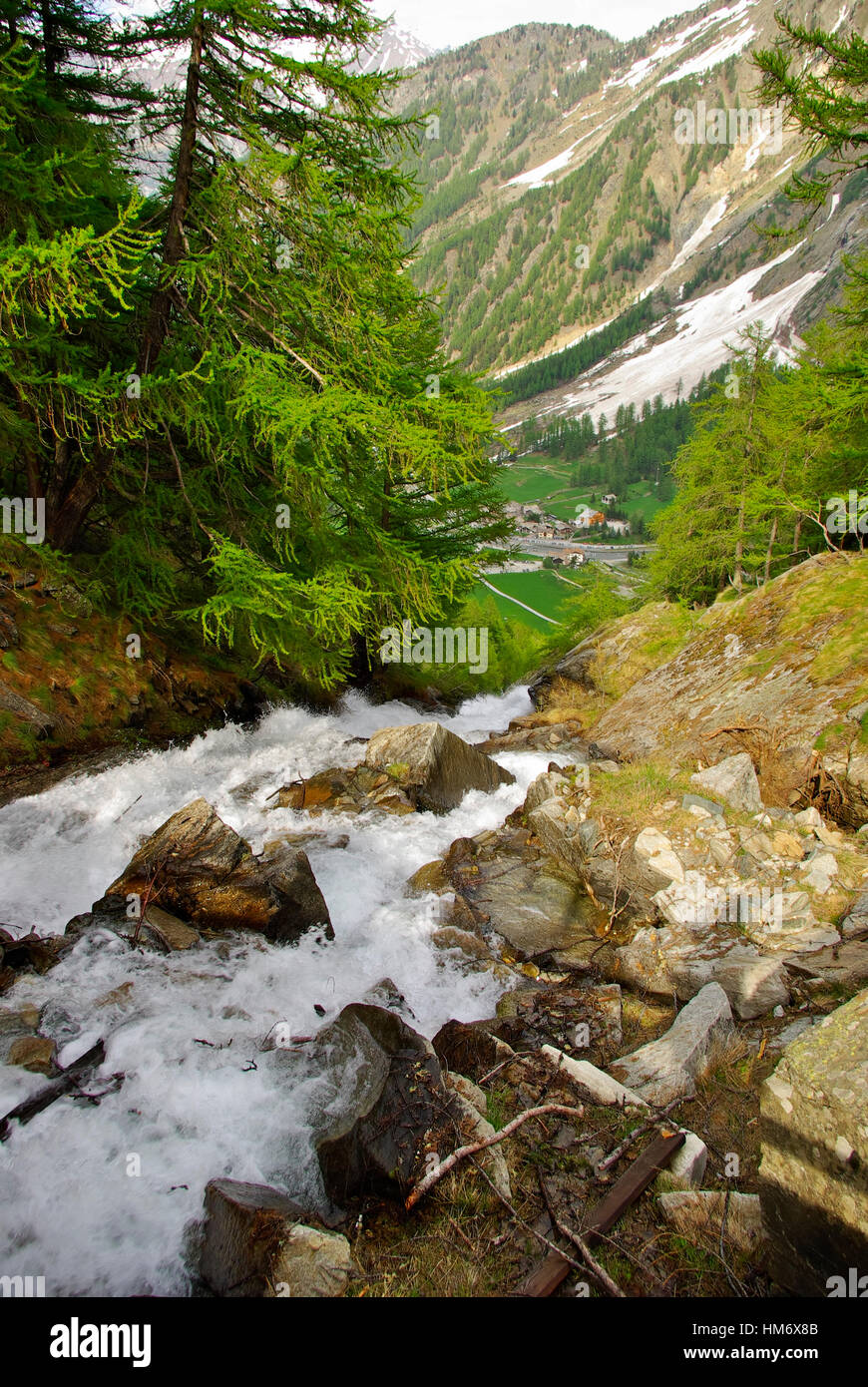 Alpine creek on the trail to Refuge Sella, in the Gran Paradiso ...