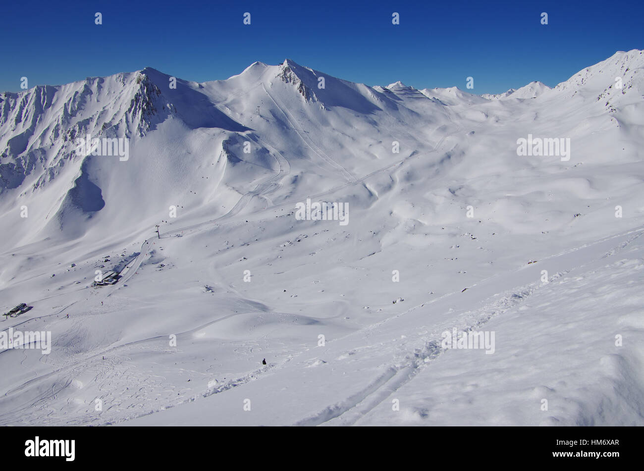 Snowy peaks in the Serfaus-Fiss-Ladis ski resort.Austria Stock Photo ...
