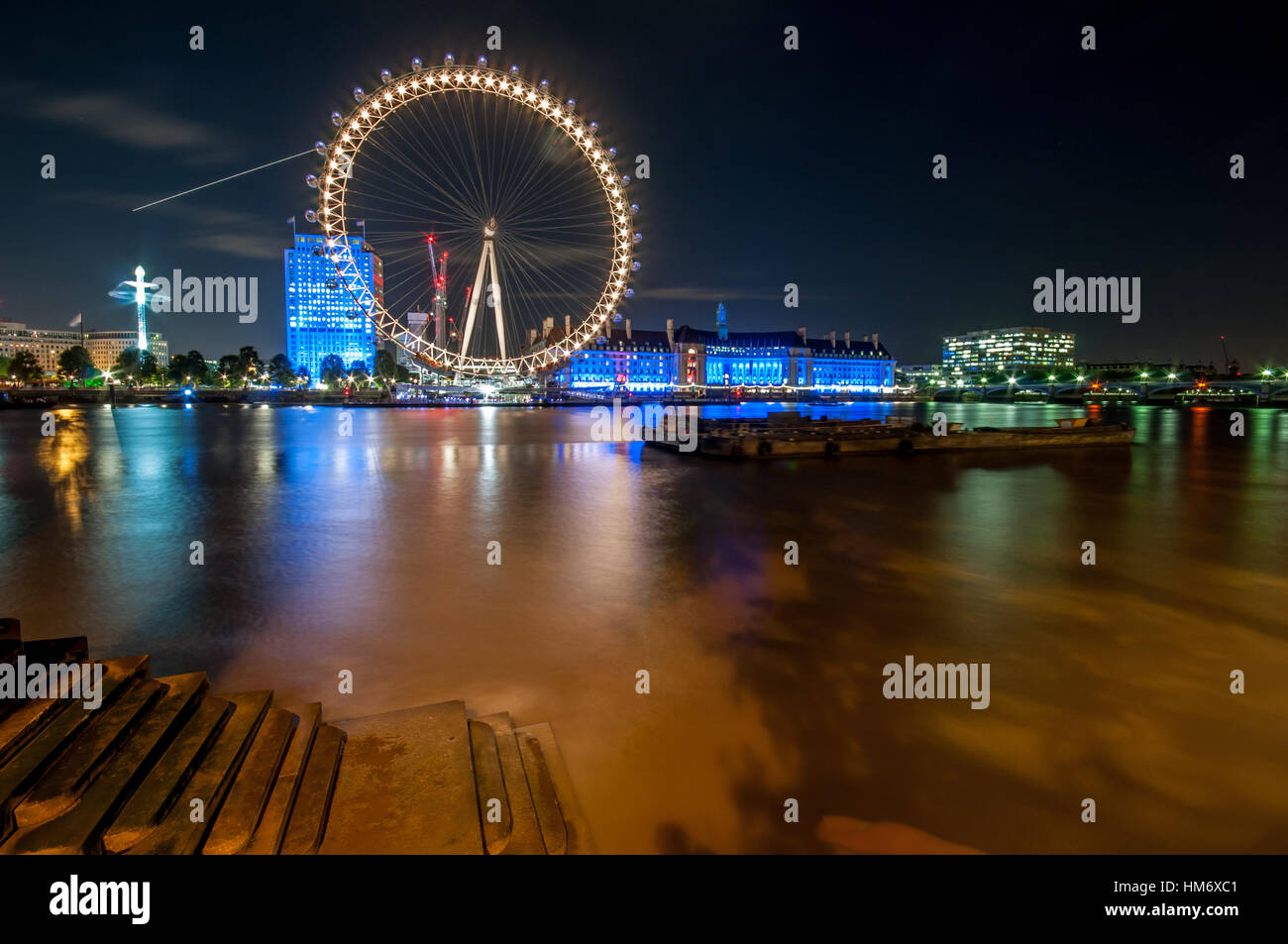 London Eye at night Stock Photo - Alamy