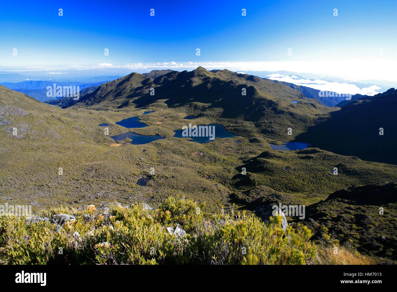 Lakes Las Morenas seen from summit of Mount Chirripo, Costa Rica’s ...