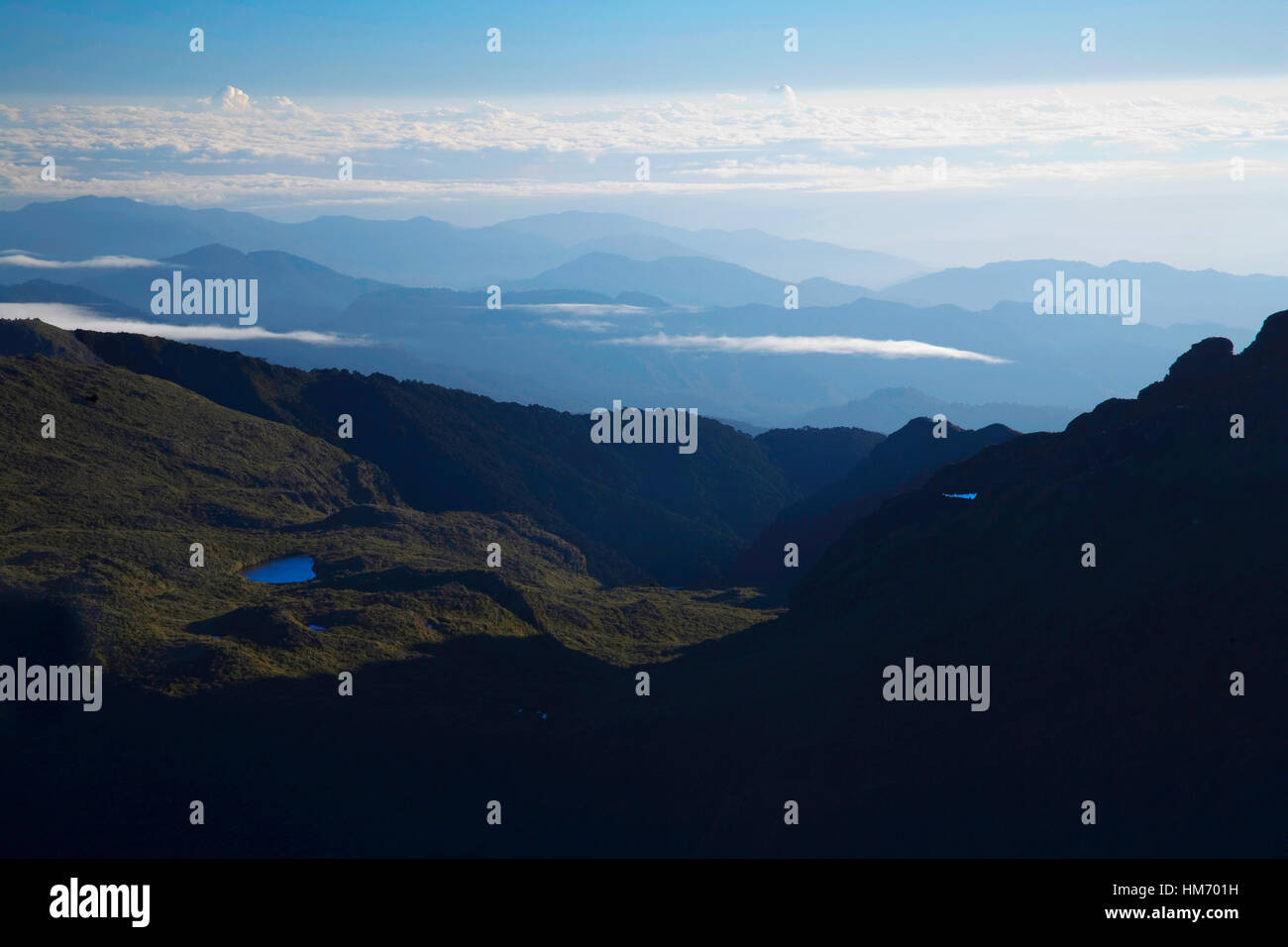 View north-east from summit of Mount Chirripo, Costa Rica’s highest ...