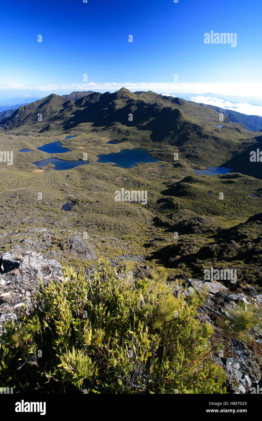 Lakes Las Morenas seen from summit of Mount Chirripo, Costa Rica’s ...