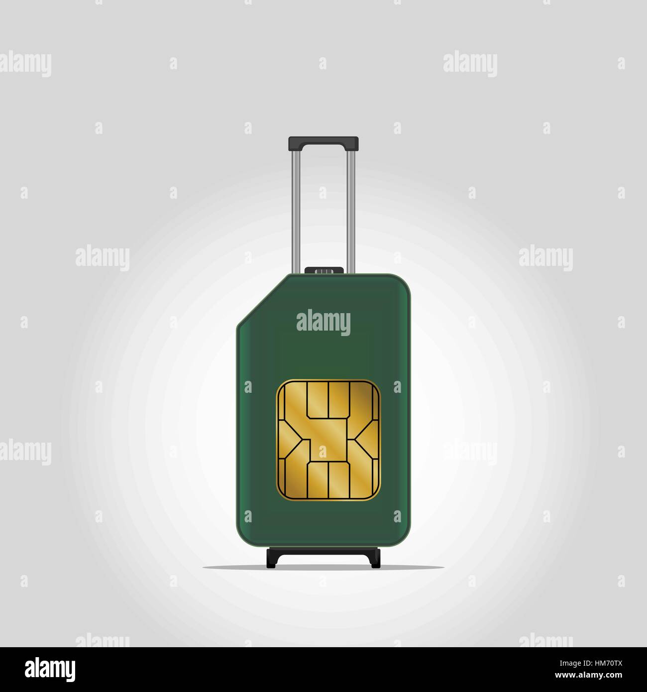 Travel SIM vector illustration. Mobile roaming. Luggage Stock Vector ...