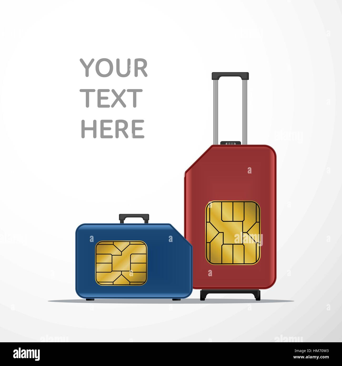 Travel SIM vector illustration. Mobile roaming. Luggage Stock Vector ...