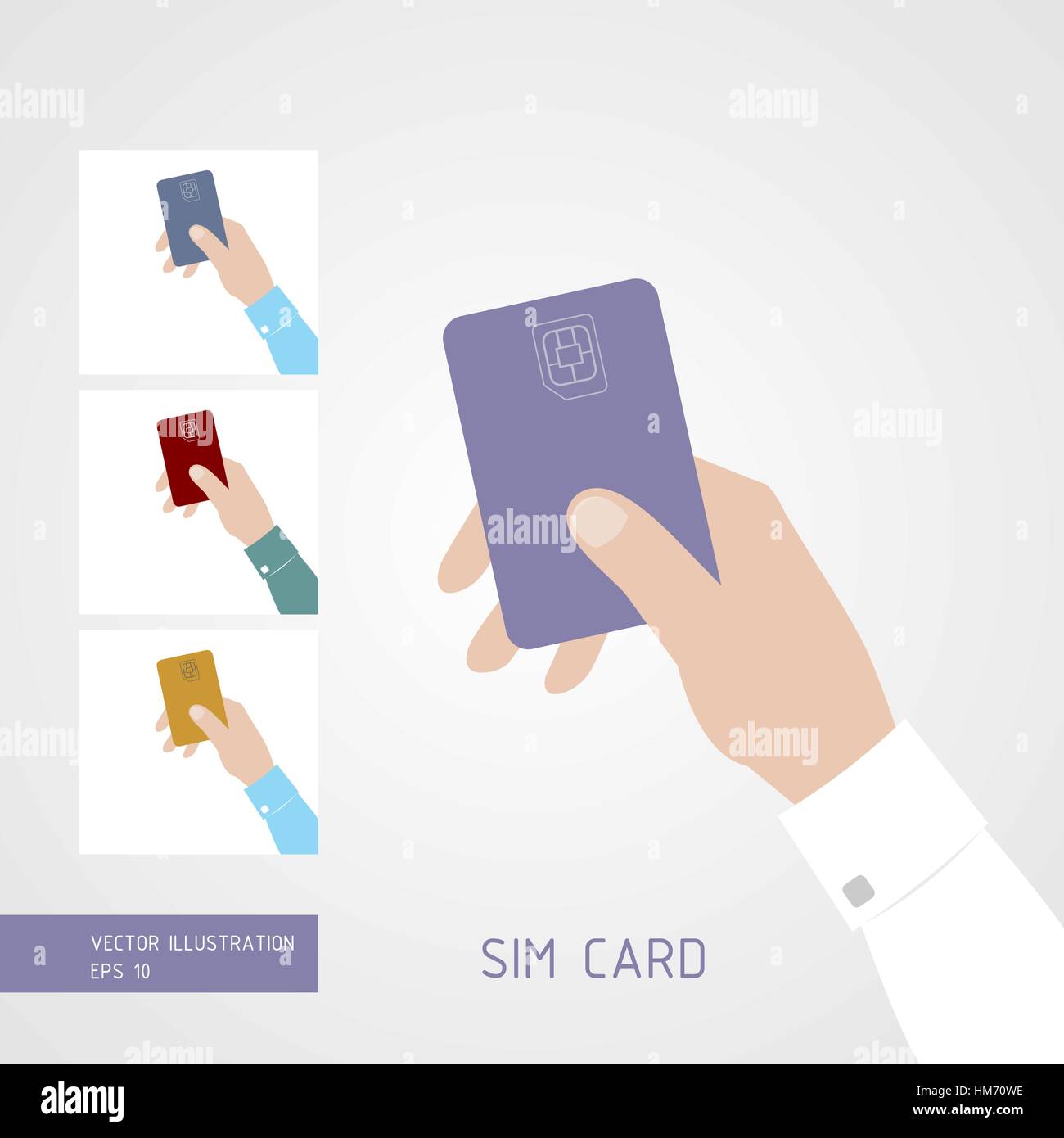 Hand holding SIM card. SIM card icon flat style Stock Vector Image ...