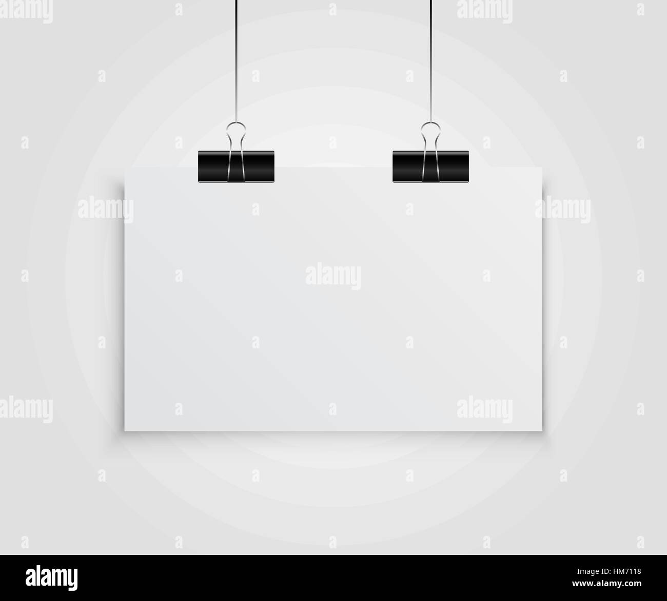 Hanging paper poster on wall poster. Vector illustration Stock Vector ...