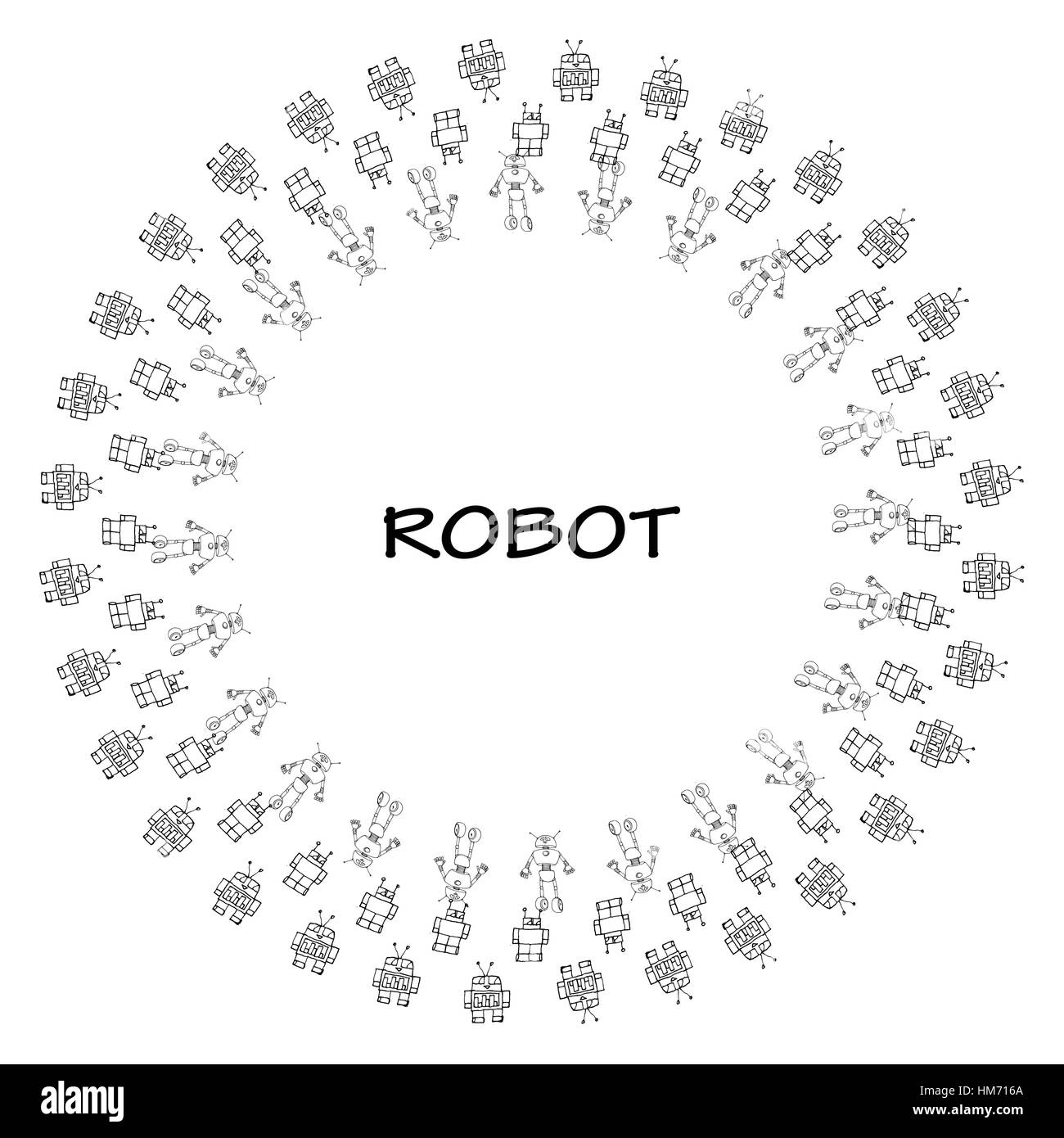 Robot doodle frame Stock Vector Image & Art - Alamy