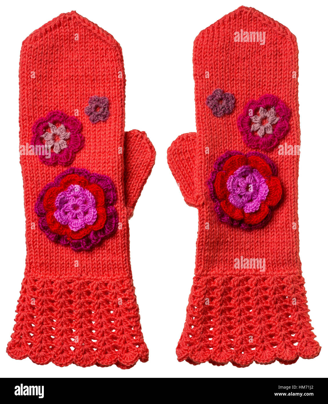 Cute red mittens winter Cut Out Stock Images & Pictures - Alamy