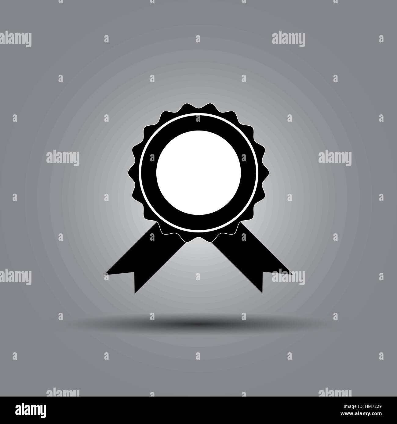 Badge with ribbons icon, vector illustration, simple flat design Stock ...