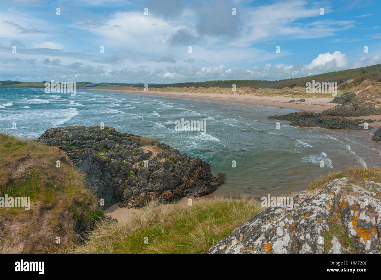 Malltraeth Bay looking across Trarth Penrhos sands from Llanddwyn ...