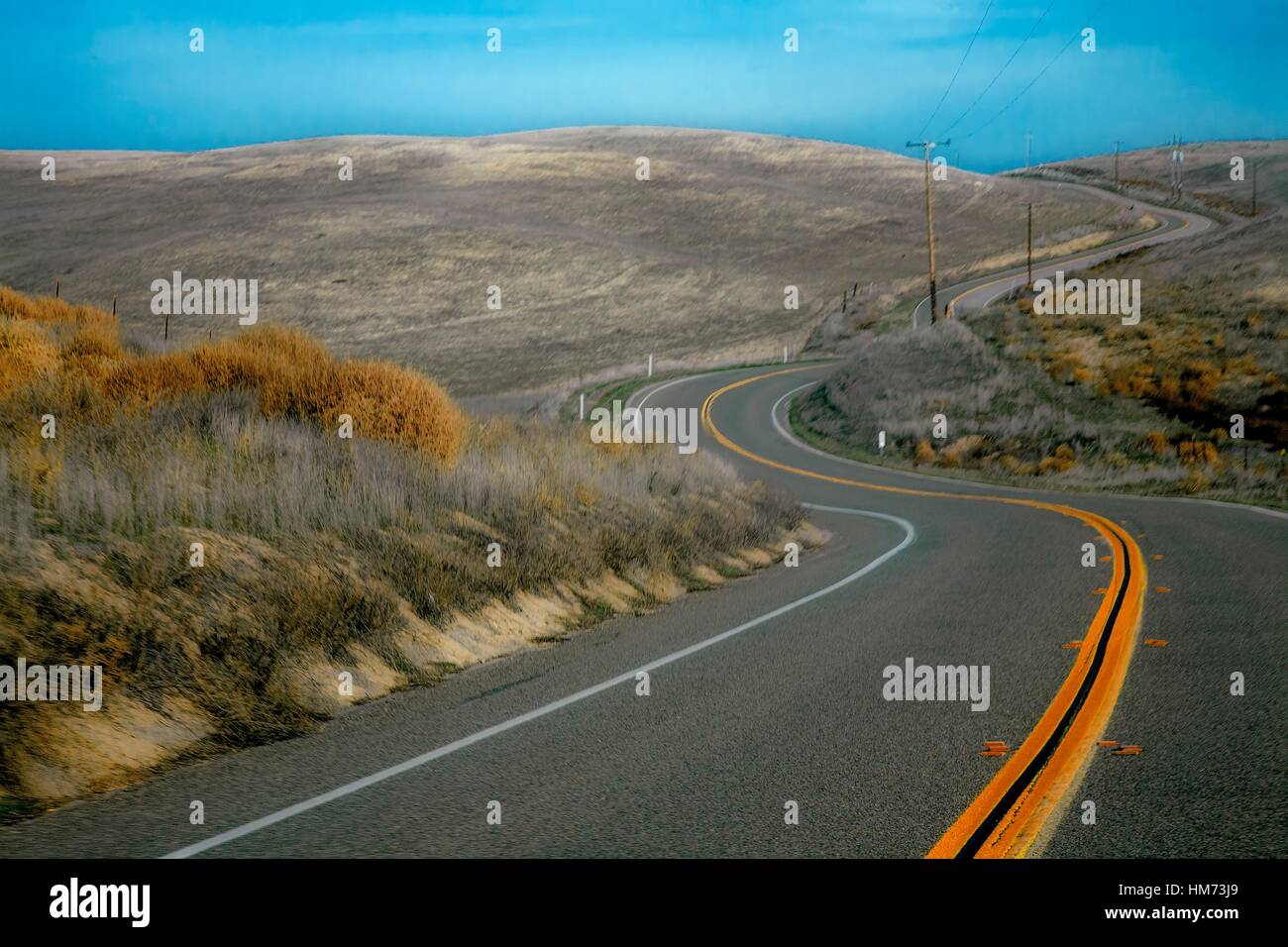 Two lane country road hi-res stock photography and images - Alamy