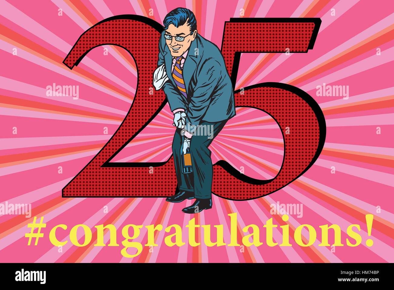 Congratulations 25 anniversary event celebration Stock Vector Image ...