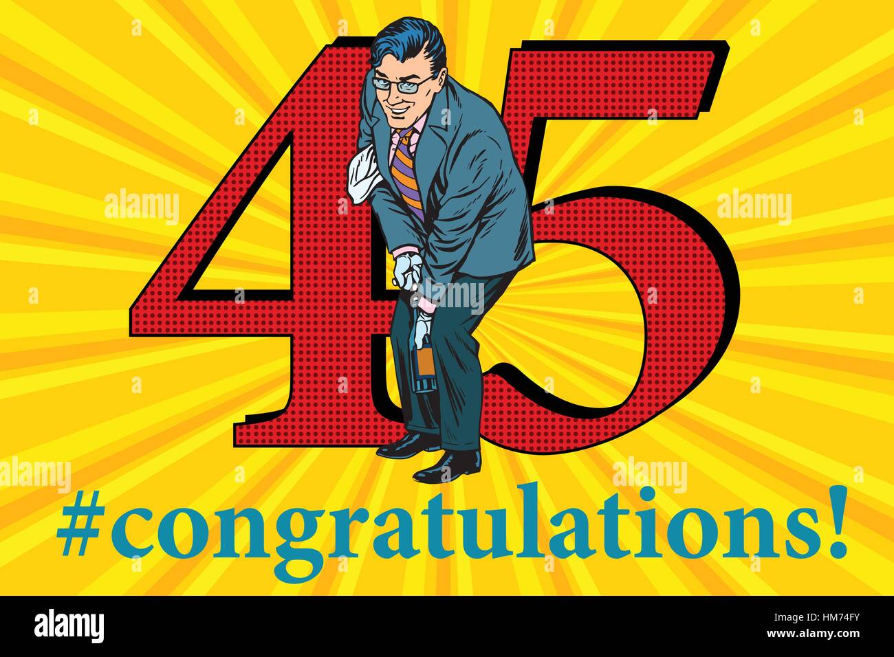 Congratulations 45 anniversary event celebration Stock Vector Image ...