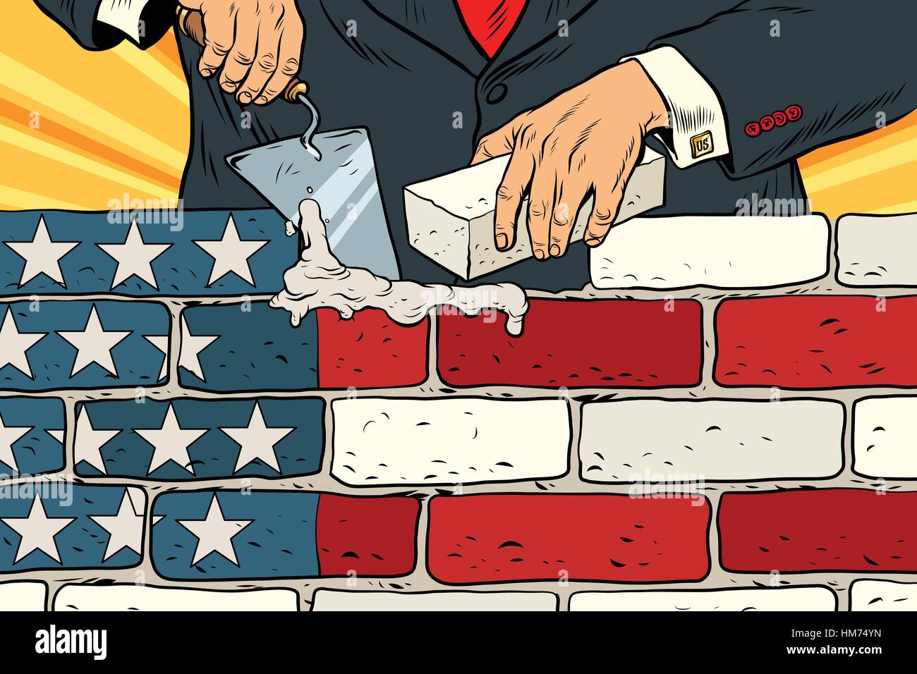 politician to build a wall on the USA border Stock Vector Image & Art ...