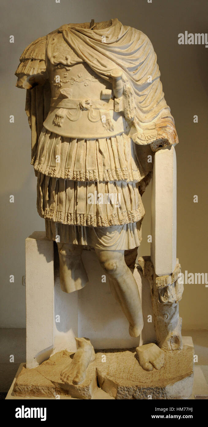 Statue with armor. Flavian period. Possibly emperor Domitian (AD 81-98 ...