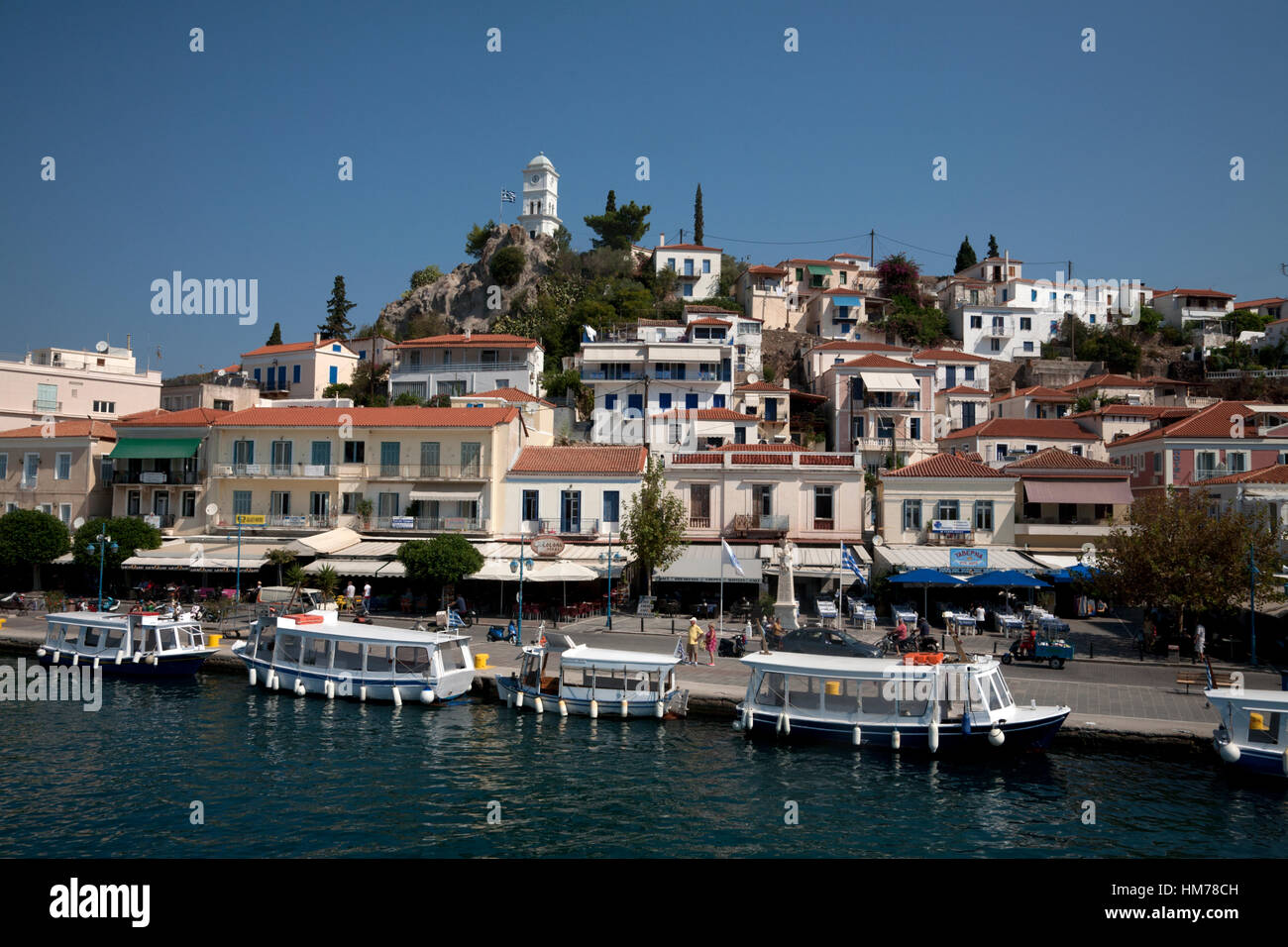 harbour poros town sferia poros greece Stock Photo - Alamy