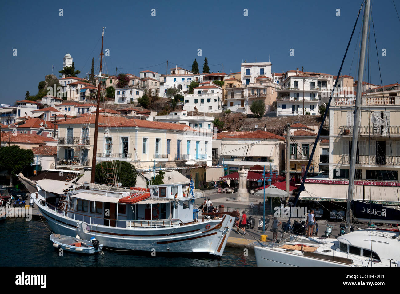 harbour poros town sferia poros greece Stock Photo - Alamy