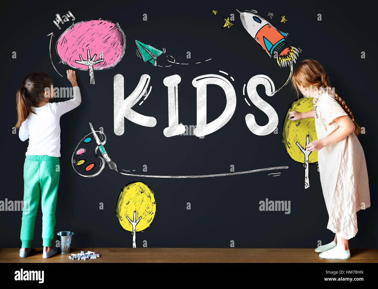 Kids Children Childhood Imagination Concept Stock Photo - Alamy