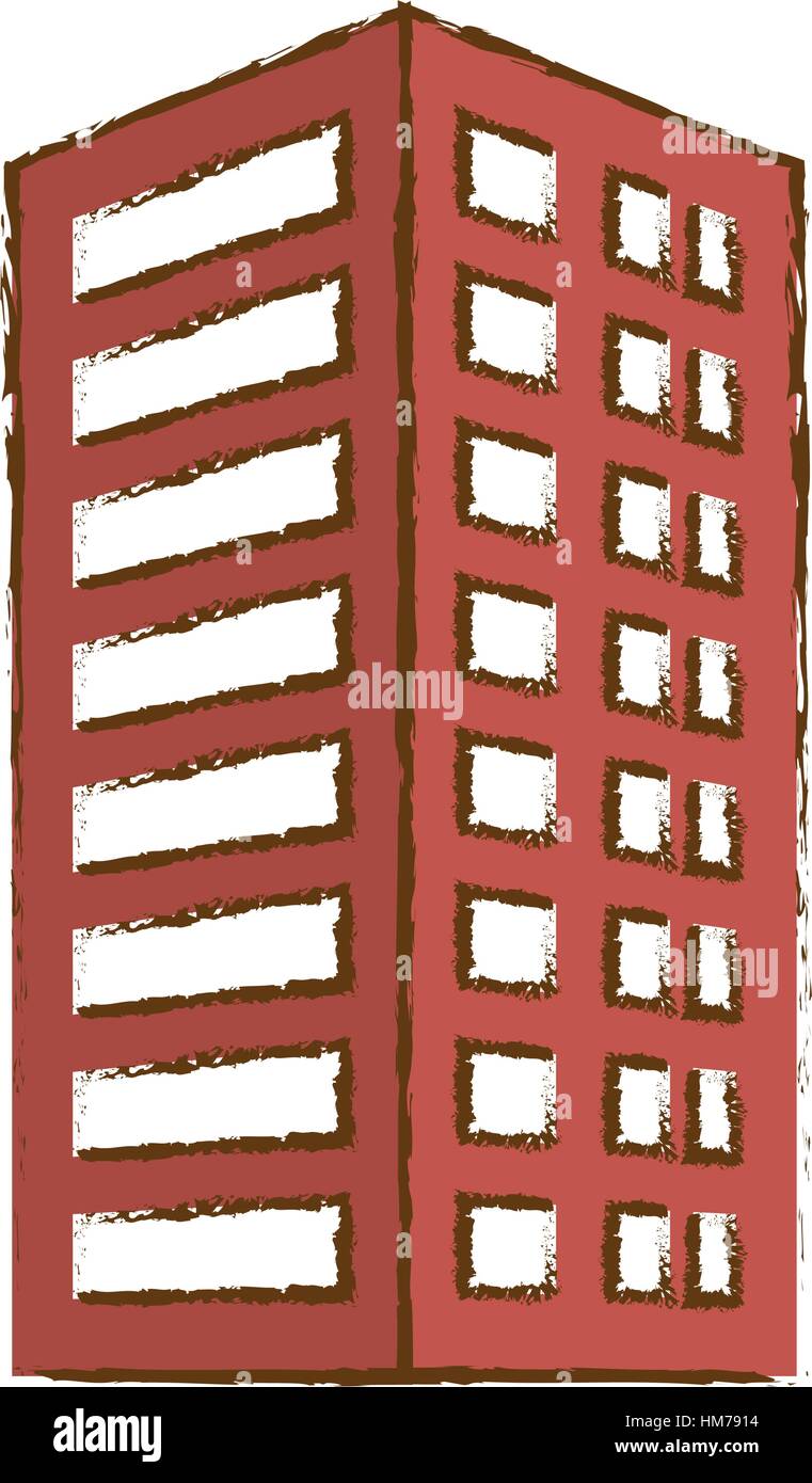 red city building line sticker image icon, vector illustration Stock ...